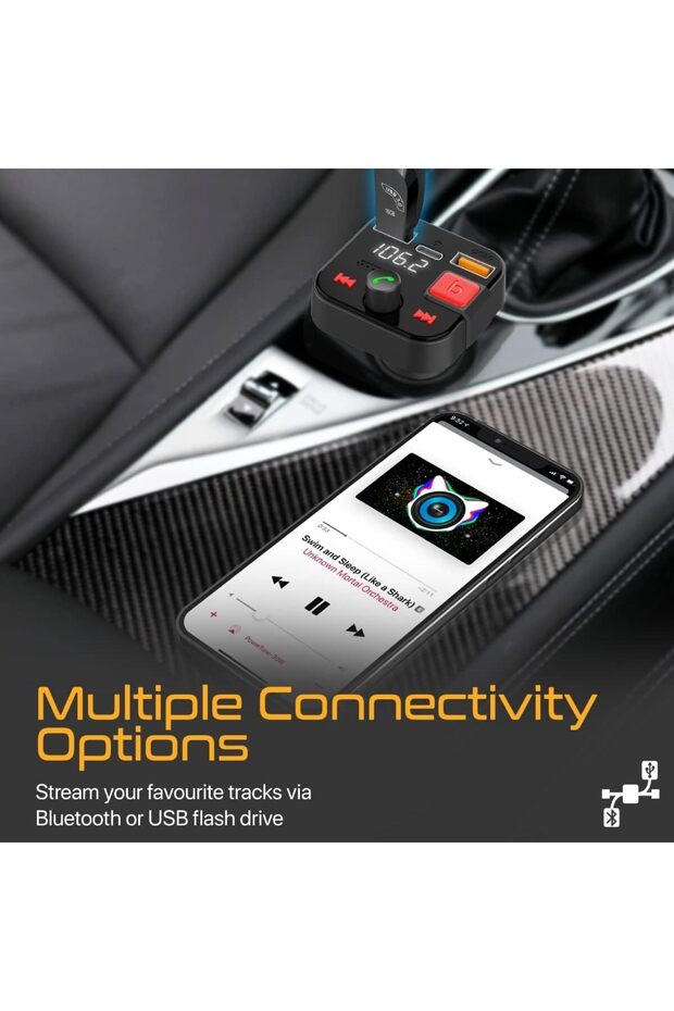 erorex Wireless Fm Transmitter, -Car Bluetooth V5.1 Transmitter Car Kit ...