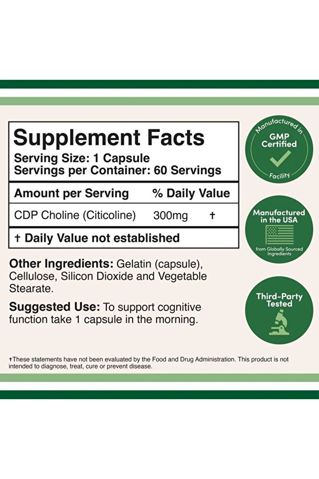 DOUBLE WOOD CDP Choline 300 mg 60 Kapsül - Fiyatı, Yorumları