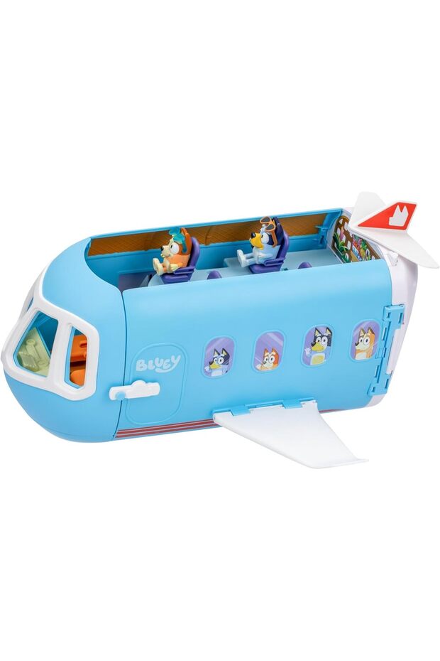 bluey 3-in-1 Transforming Airplane Playset – Resort & Boat, 15-Piece ...
