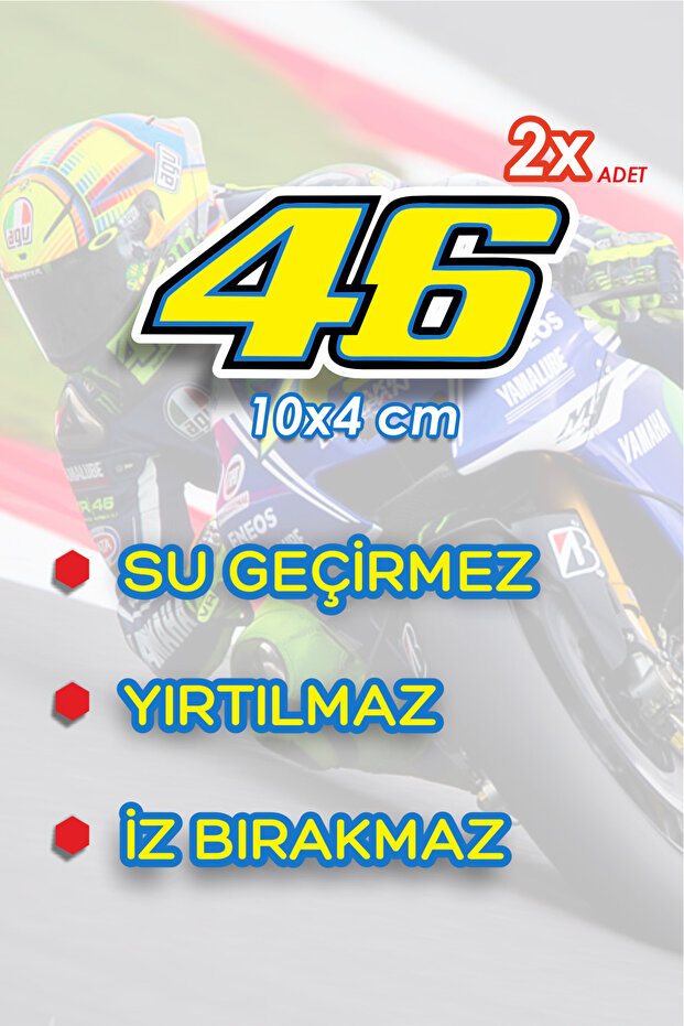 MDesign Valentino Rossi 46 numara Sticker'ı Kask - Rüzgarlık - Motor ...