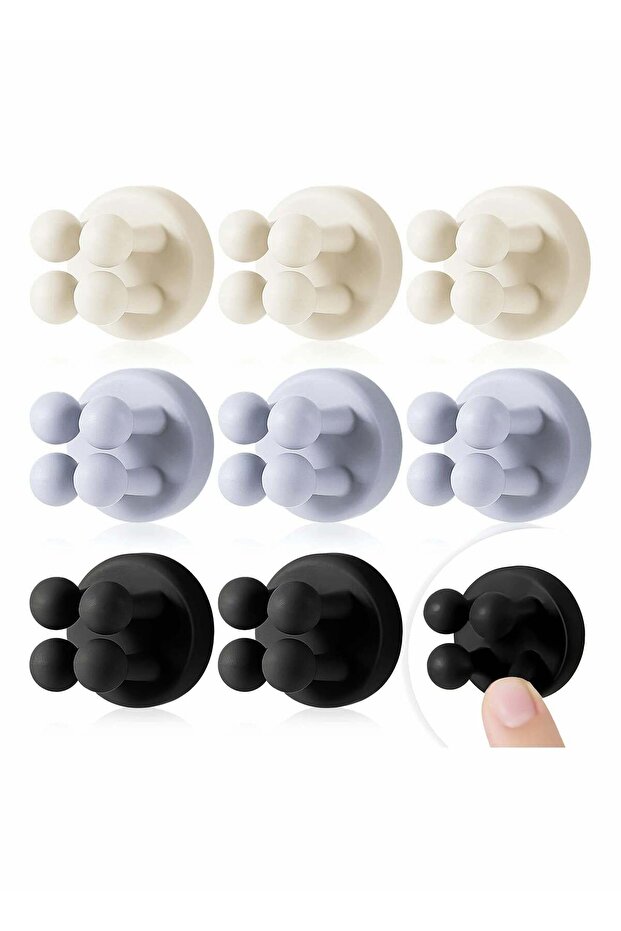 Generic KASTWAVE 9 Pieces Adhesive Plug Hooks Cable Utility Hook Stick ...