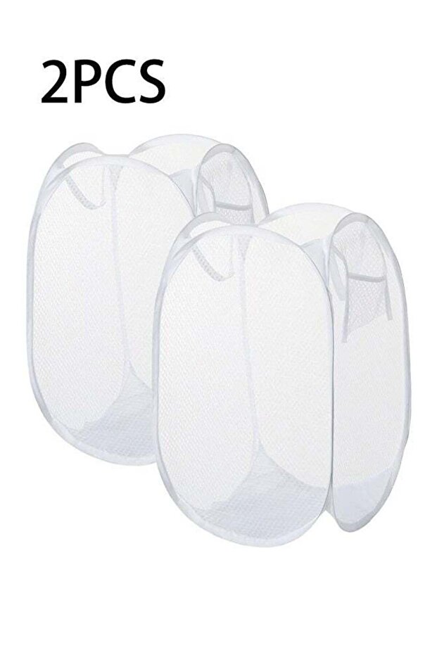 Generic 2-Pack Laundry Basket, Foldable Mesh Pop-Up Laundry Basket ...