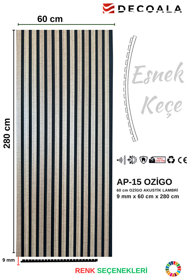 DECOALA Mdf Ahşap Akustik Duvar Paneli 60 X 275 Cm - Ozigo - Fiyatı, Yorumları