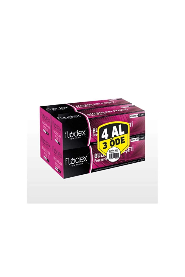 FLODEX Buzdolabı Poşeti Büyük Boy 30x45cm 4 Al 3 öde 15x4 Paket - Fiyatı, Yorumları