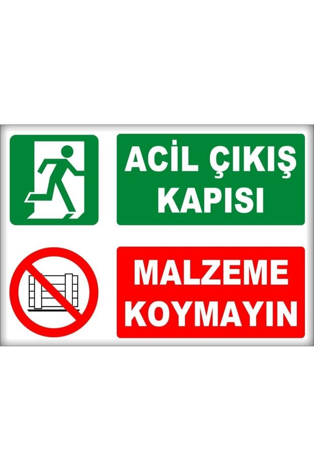 ünalgrup Warning and Direction Signs "Emergency Exit Door Do Not Place ...