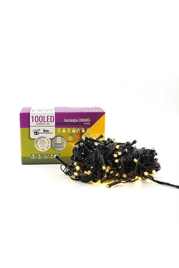 YOTO Linear Christmas Lights, 10 m, 100 LEDs, 8 Light Modes, Warm White ...