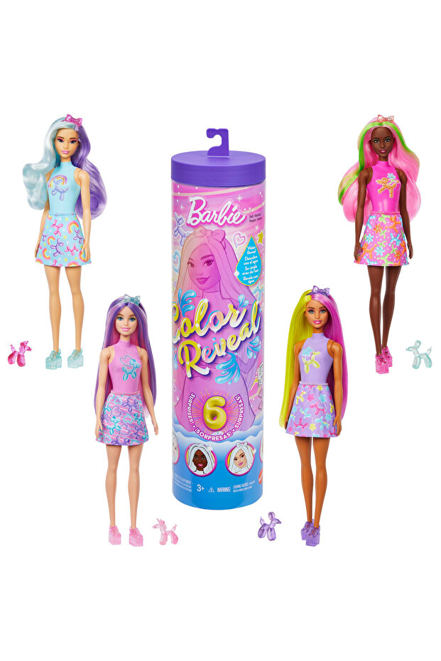 Barbie Color Reveal Balondan Hayvan Figürleri Serisi bebek, aksesuarlar ...