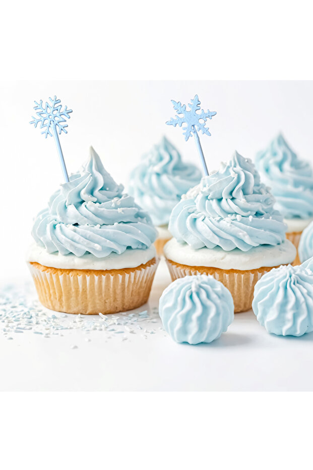 Atölye Doruk White Snowflake Cupcake Toothpick-Christmas Table ...
