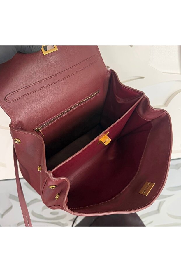 MOD10 Premium Gerçek Deri Siyah Kadın Çanta | Gold Detaylı Elegan El ...