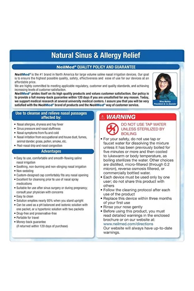 NeilMed Σετ Irigator Nazal si Solutie Salina, Neilmed, Sinus Rinse ...