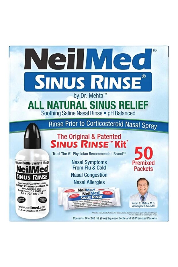 NeilMed Σετ Irigator Nazal si Solutie Salina, Neilmed, Sinus Rinse ...
