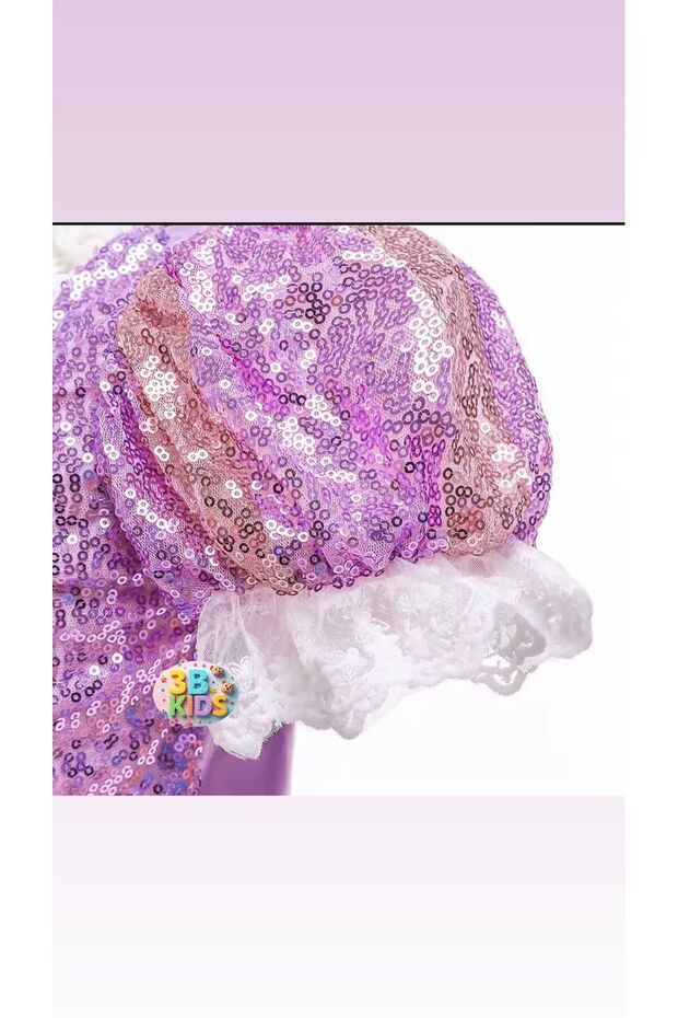 3b kids rapunzel kostüm elbise rapunzel pembe bubble saç-taç-eldiven ...