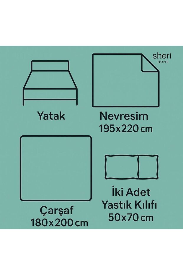Sheri Home %100 Organik Ham KumaşÇift Kişilik Nevresim Takımı – Doğal ...