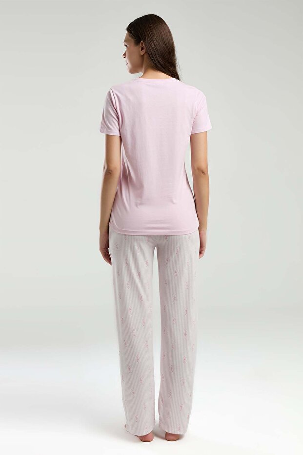 Arnetta Women's Pink Short Sleeve Pajama Set- Trendyol