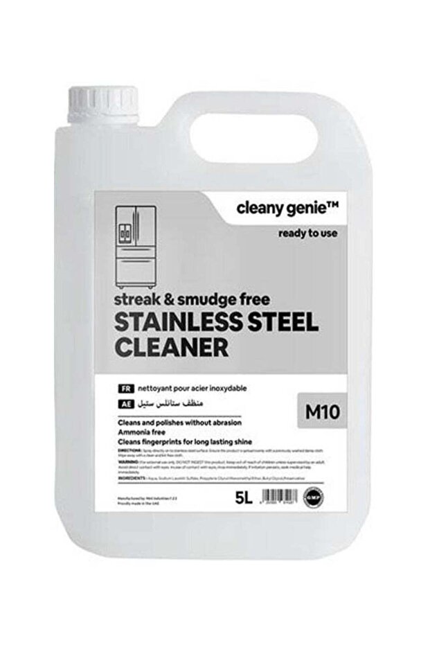 CLEANY Genie Streak and Smudge Free Stainless Steel Cleaner Liquid 5L ...