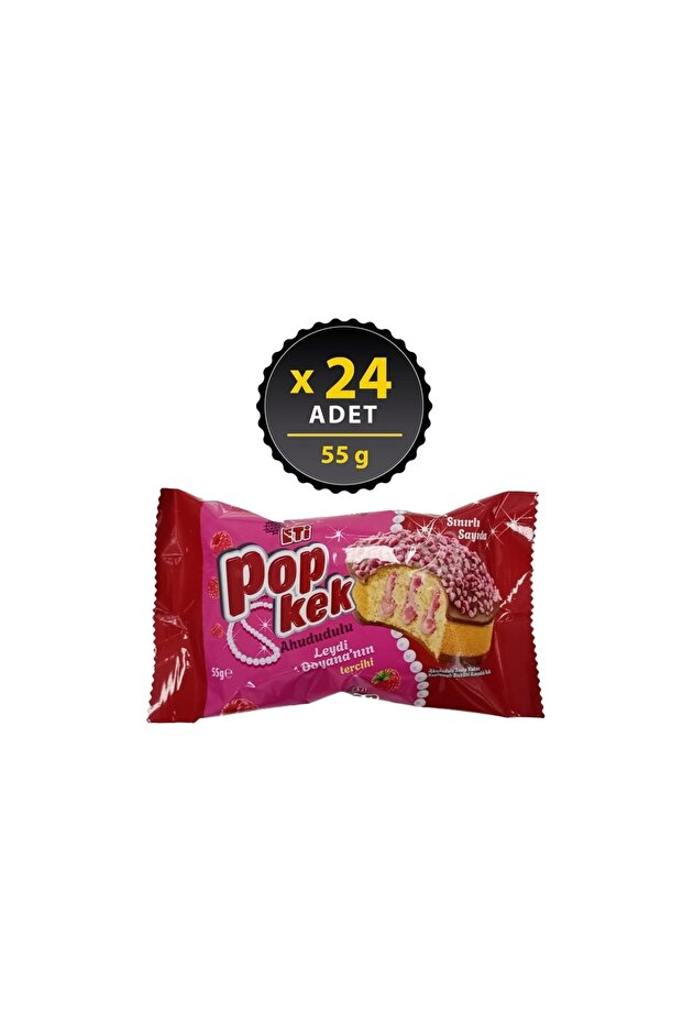 Eti Pop Kek Ahududulu (Leydi Doyana'nın Tercihi) 55 Gr X 24 (Sınırlı ...