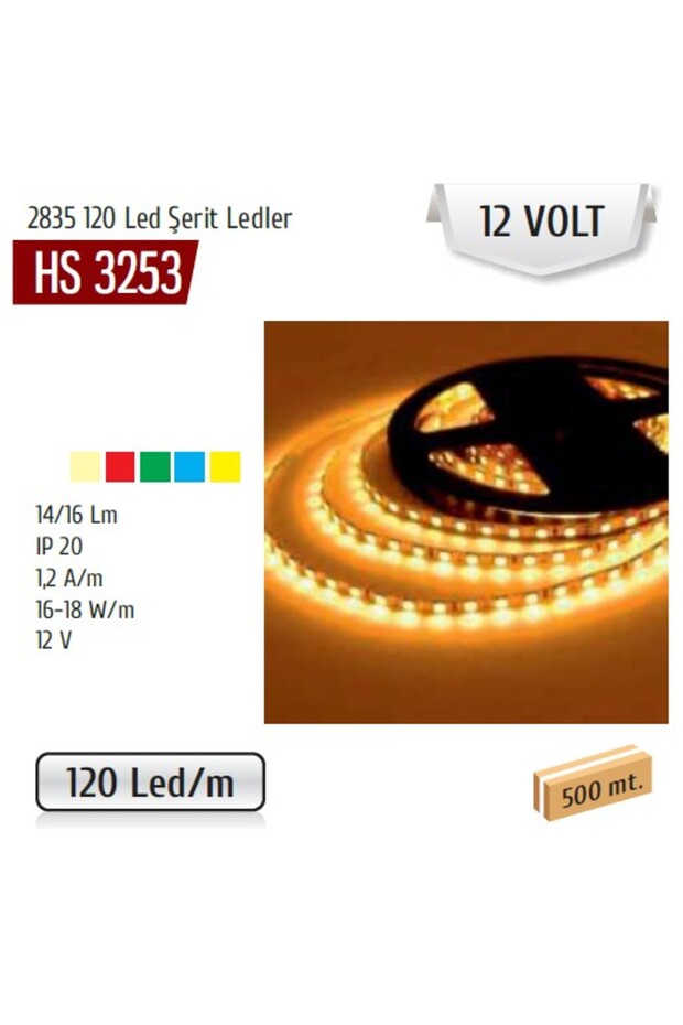 Helios : 2355 120 Şerit Ledler, 12V, 5 Metre, Amber (HS 3253) - Fiyatı ...