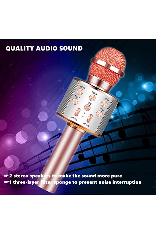 BLUE SPECTRUM Karaoke Mikrofon Bluetooth Aux Usb Sd Kart Girişli Mavi ...