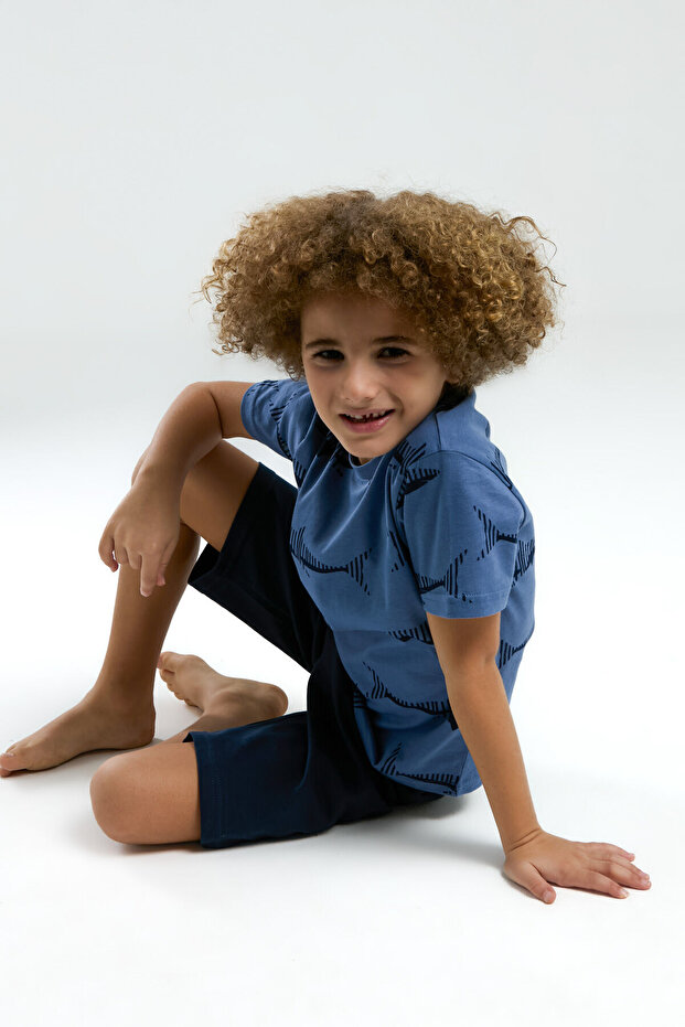 Arnetta Boy's Blue Bermuda Suit- Trendyol