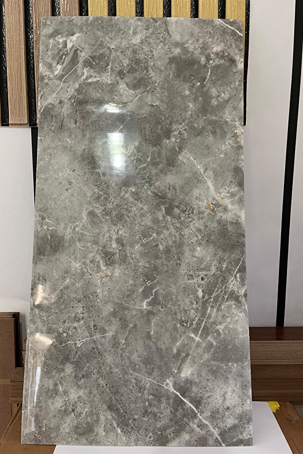 BienHome 30x60cm Lüx Gri Kendinden Yapışkanlı Antrasit Pvc Döşemesi ...