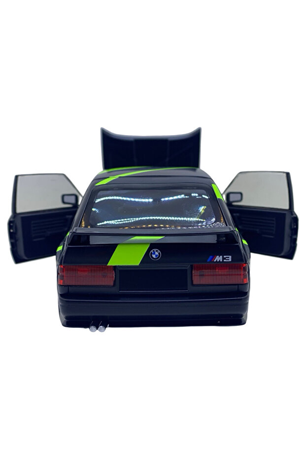 JPT Macheta BMW E30 M3 DTM negru ursulet 1:24 cu sunet, lumini, pornire ...