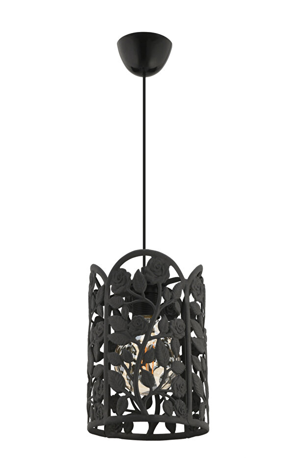 LUMINZO Flor 16 cm Siyah Modern Avize Sarkıt Salon Mutfak Kuaför Cafe ...