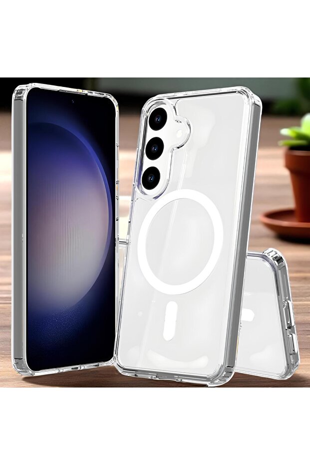 TechTrove Samsung Galaxy S25 FE Kılıf Magsafe Şarj Özellikli Şeffaf ...