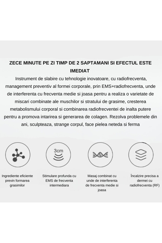 ILA PRODUCT Συσκευή αδυνατίσματος και διαμόρφωσης σώματος, EMS RF, μασάζ, φωτονικό LED, λευκό ...