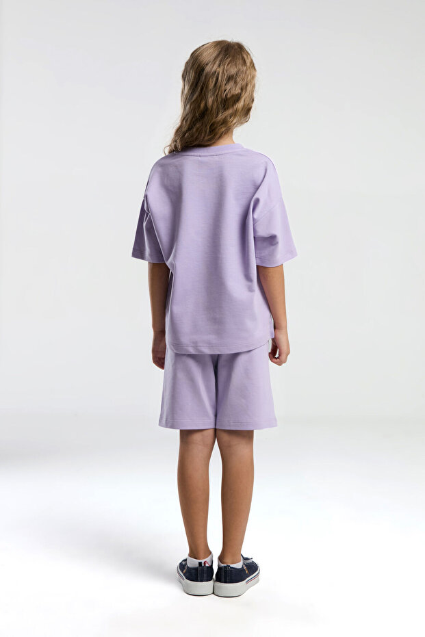 U.S. Polo Assn. U.S. Polo Assn. Girl's Purple Bermuda Set- Trendyol
