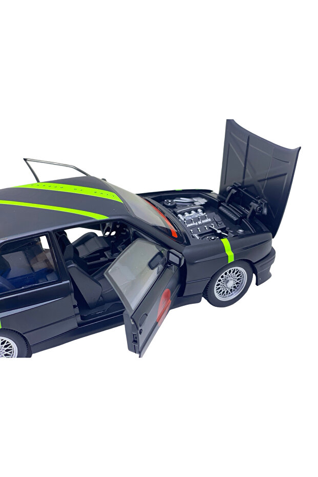 JPT Macheta BMW E30 M3 DTM negru ursulet 1:24 cu sunet, lumini, pornire ...