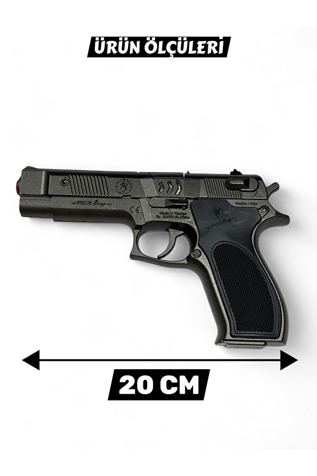 YILDIRIM OYUNCAK Gri Metal Gonher Silah 20 Cm Mantar Kapsül Atan ...