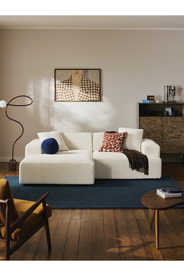 S Home Design Concept Molly Mini 2 Modül Kanepe Köşe Koltuk, Teddy 210x145 cm (Pati Dostu ...