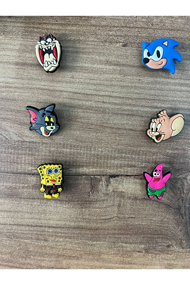 Crocs Jibbitz Terlik Süsü Sünger Bob, Tom ve Jerry, Sonic 6 ADET SET ...
