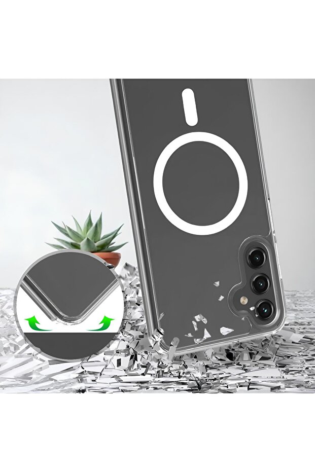 TechTrove Samsung Galaxy S25 FE Kılıf Magsafe Şarj Özellikli Şeffaf ...