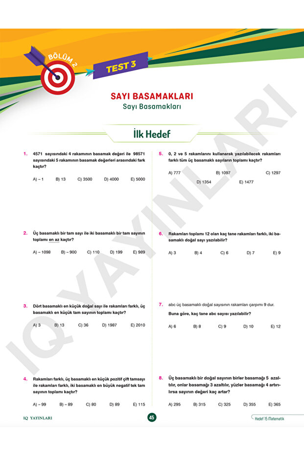 Paraf Yayınları TYT Hedef 15 Net Matematik Soru Bankası - Fiyatı, Yorumları