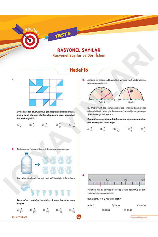 Paraf Yayınları TYT Hedef 15 Net Matematik Soru Bankası - Fiyatı, Yorumları