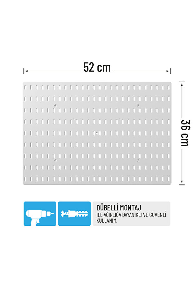 SMİLESEPET Çok Amaçlı Organizatör Pano (TEK PARÇA) Dubelli 52 Cm X 36 ...