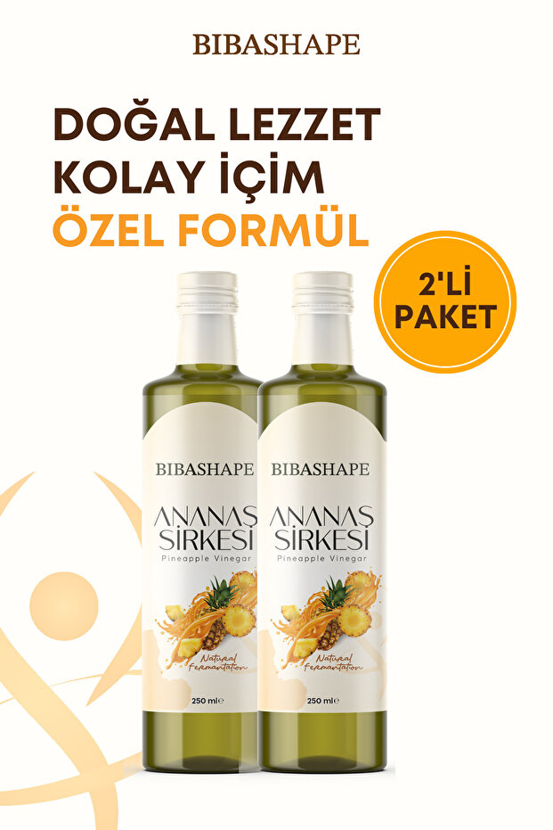BİBASHAPE 2 Li Paket Doğal Fermantasyon Detox Ananas Sirkesi Pineapple Vinegar 250 ml – Katkısız ...
