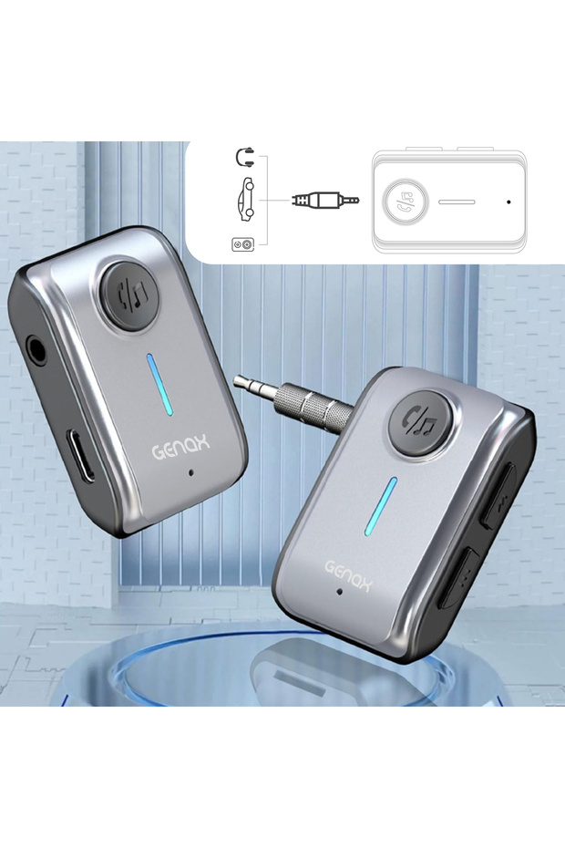 GENAX Araçta Kablosuz Ses ve Telefon İçin Yeni Nesil Bluetooth Adaptörü ...