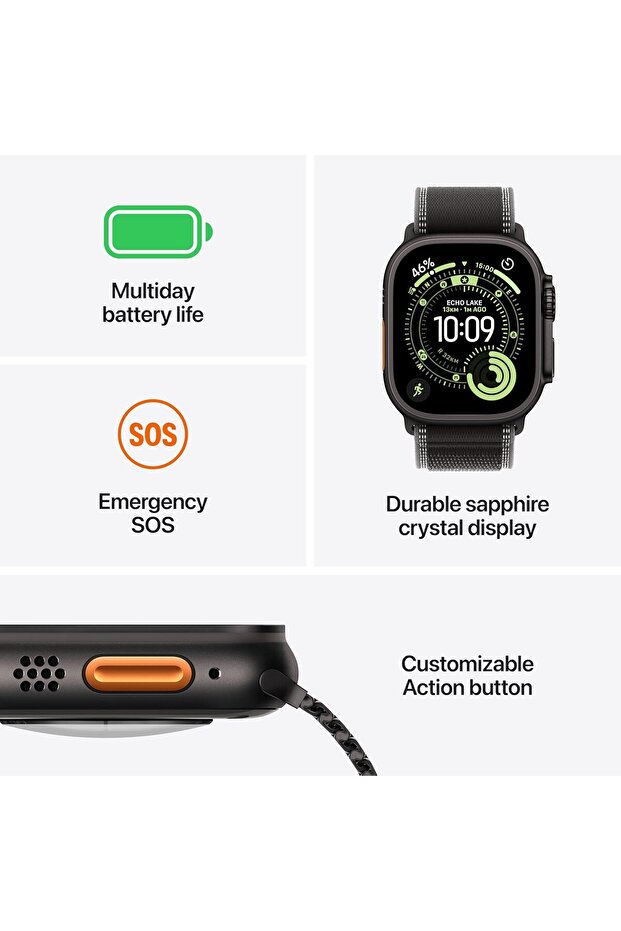 Apple Watch Ultra 3 GPS + Cellular 49mm Black Titanium Case with Black ...