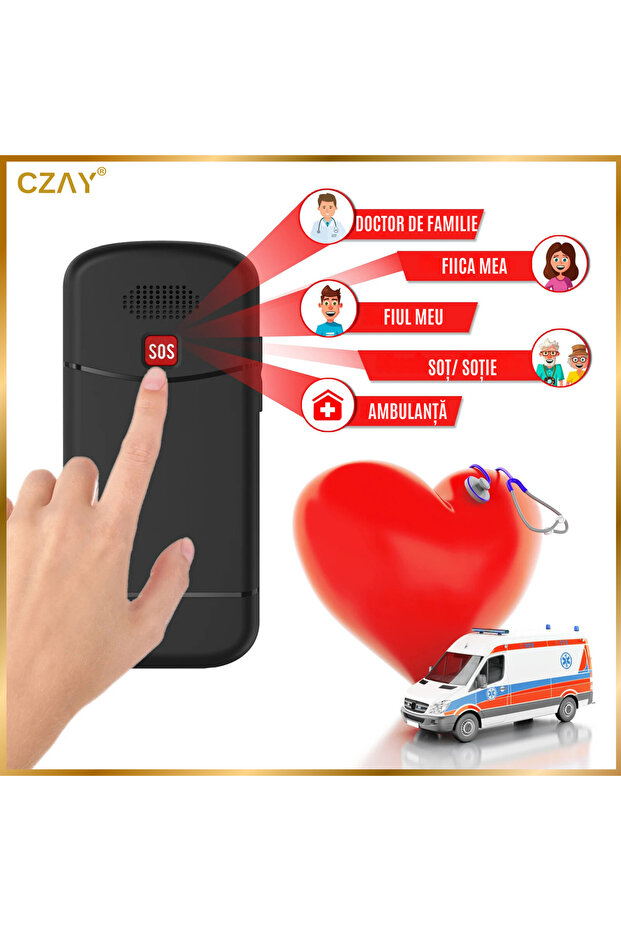 CZAY Telefon Mobil Seniori cu Taste Mari CZAY®,Limba Romana, Maghiara ...