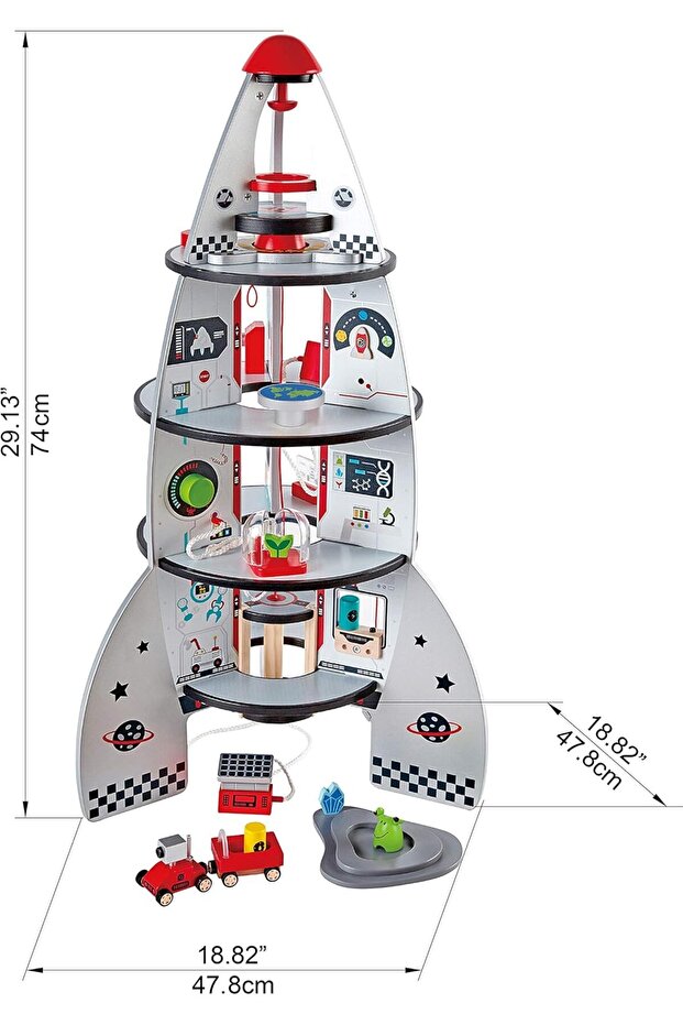 Hape Four-Stage Rocket | Award-Winning Wooden Space Toy With Real-Life ...