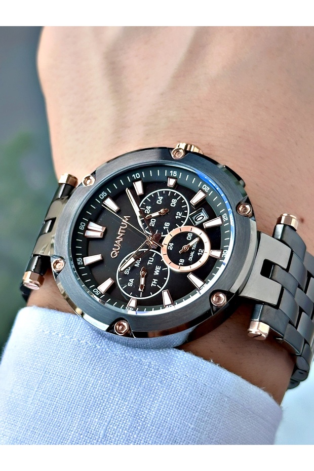 Quantum Fonksiyonlu 10 ATM Su Geçirmez 24 Ay Garantili Füme Renk Erkek ...