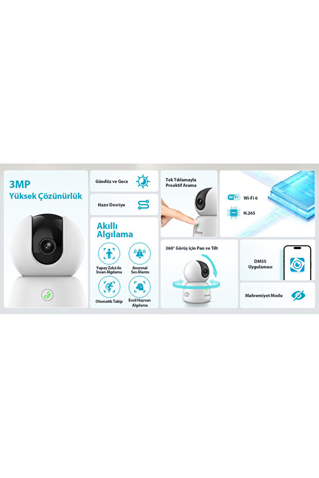 Dahua Hero B1 Akıllı Kamera - 2K 3MP Akıllı Wifi Kamera Kablosuz Ev ...