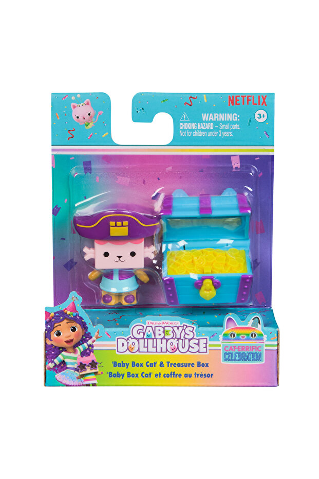 Spinmaster Gabby's Dollhouse Baby Box Cat & Treasure Box Figure and ...