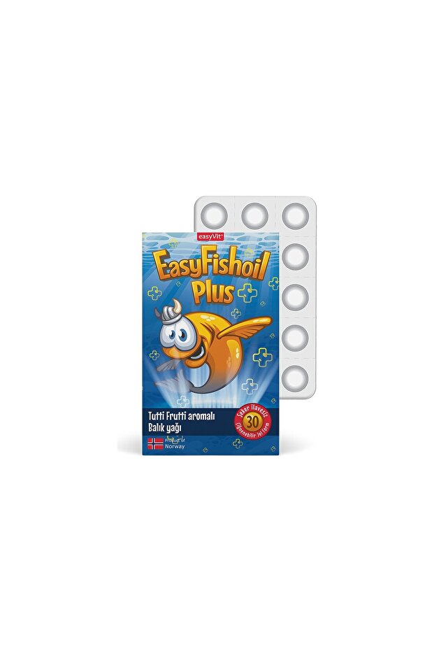 EASYVİT Easyfishoil plus fish oil with tutti frutti flavor 30 chewable ...