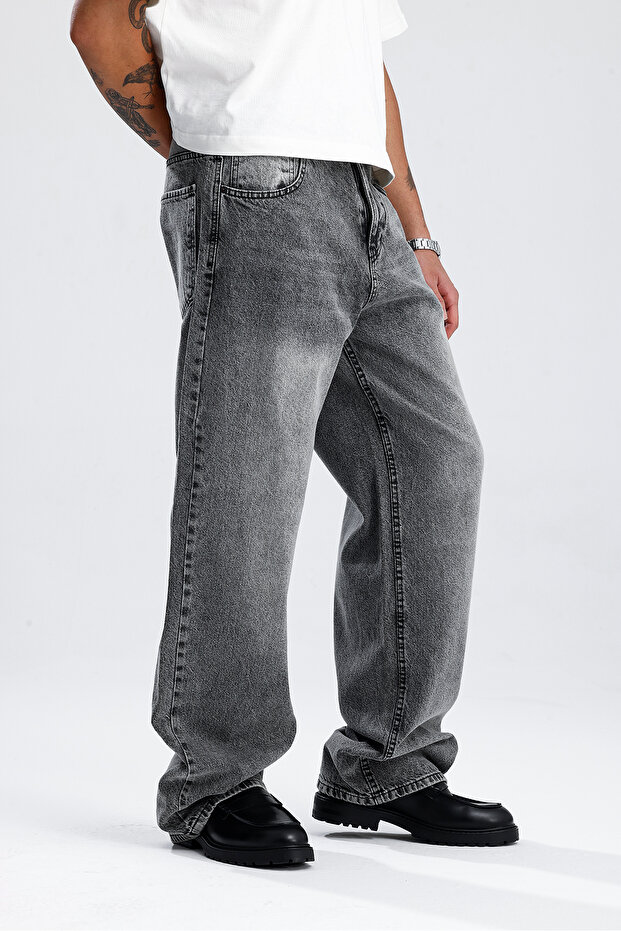 ATE STUDIOS ATE Yıkama Detay Gri Baggy Kot Pantolon - Fiyatı, Yorumları