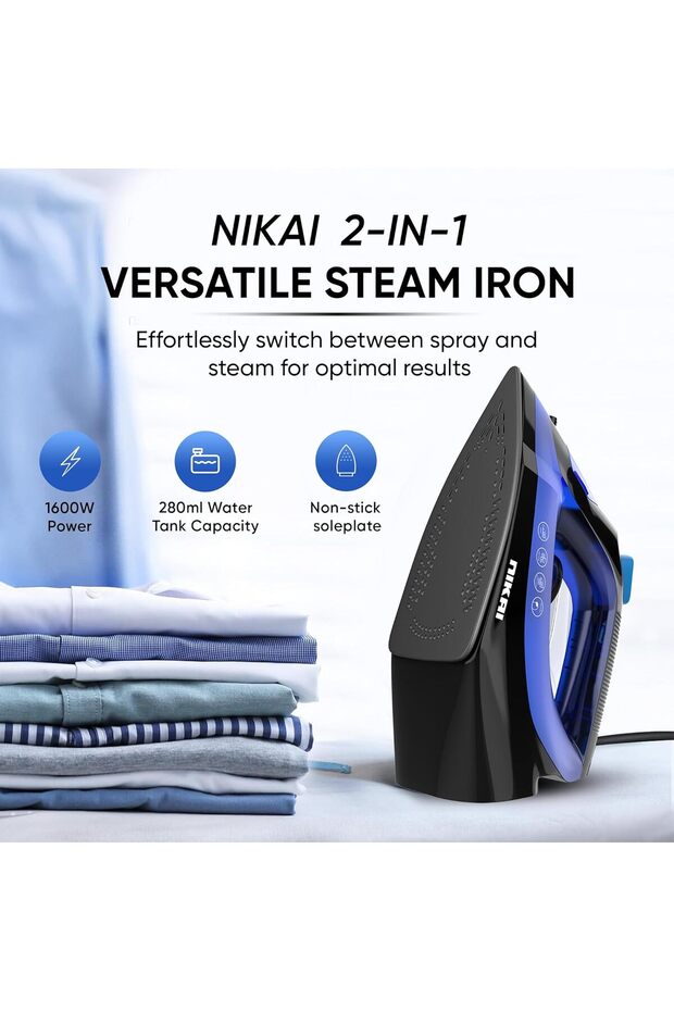 Nikai 1600W Steam Iron with Self-Cleaning Function- Trendyol