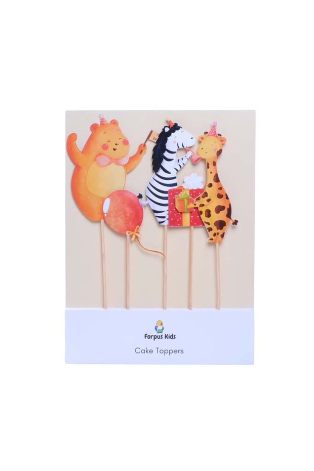 Forpus Kids Hayvanlar Pasta Süsü Balon ve Kutu - Animals Cake Topper ...