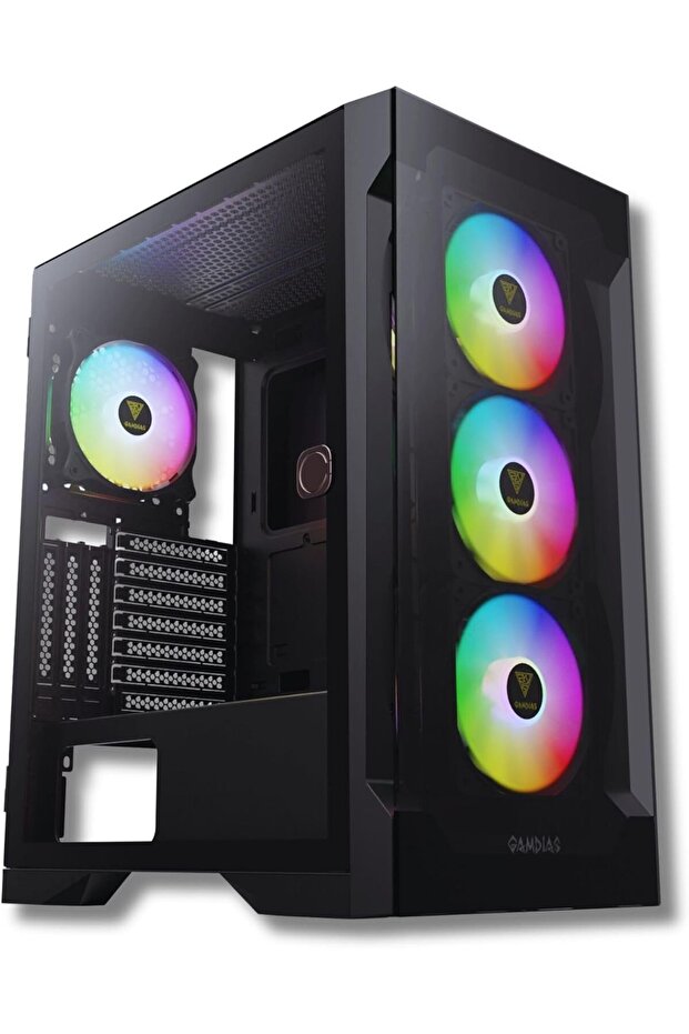 gamdias ATX Mid Tower Gaming Case with 3 x 120mm ARGB Computer Fans and ...